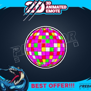 Disco Ball V2 3D Animated Emote, Twitch Emote, Kick Emote, Twitch ...