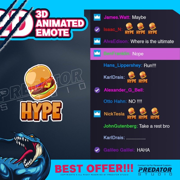 Twitch emotes animated hype - Etsy México