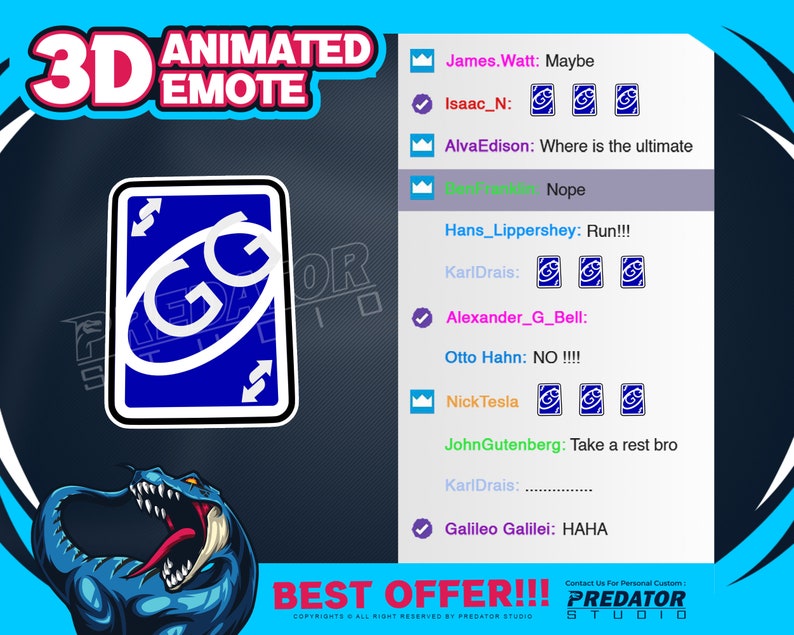 GG Card 3D Animated Emote Streamer Emote Twitch Emotes GG - Etsy