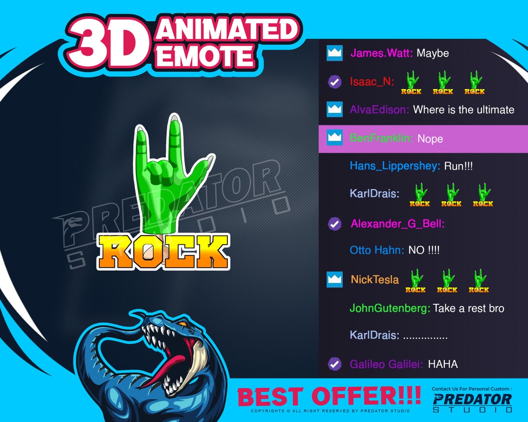 3D Animated Emote, Twitch Emote Pack, Animated Reaction, Discord Emotes ...