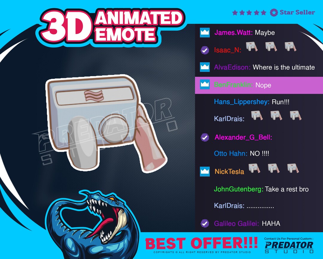 3D Animated Take Photo Emote: Twitch/kick Stream Emotes - Etsy