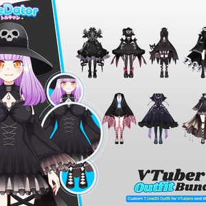 Gothic Live2d Avatar: Complete Vtuber Model With Full Rig, 7 Spooky ...