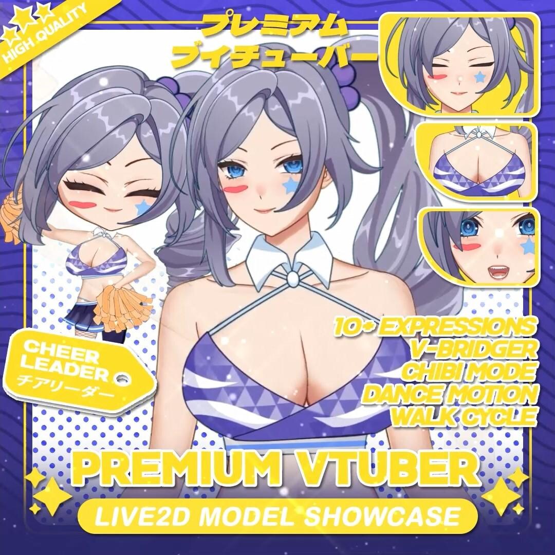 Premium Vtuber Live2d With Full Rigging Support | Cheerleader Vtuber Model | Vtuber Commission ...