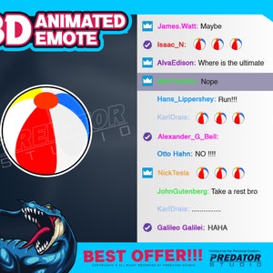 Beach Ball 3D Animated Emote, Ball Emote, Fun Emote, Cartoon Emote ...