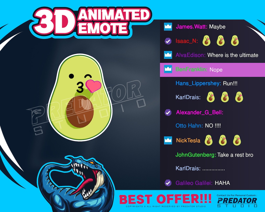 3D Animated Emote, Twitch Emote Pack, Cute Emotes, Discord Emote ...