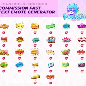 Semi Custom Editable Unique Text Emote Generator for Twitch, Discord ...