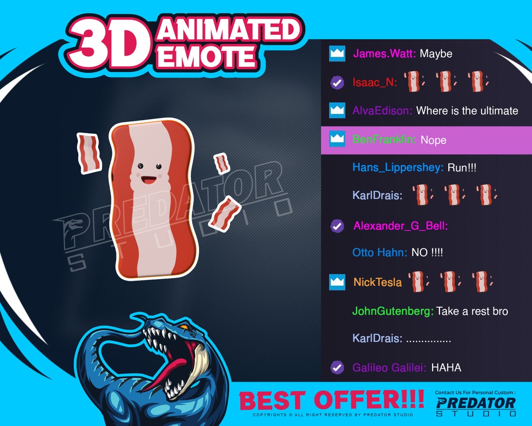 3D Animated Emote, Twitch Emote, Kick Emote, Emote Commission, Animated ...