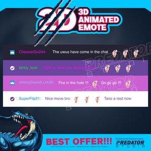 Ice Cream 3D Animated Emote, Kick Emote, Emotes Commission, Gif Emotes ...