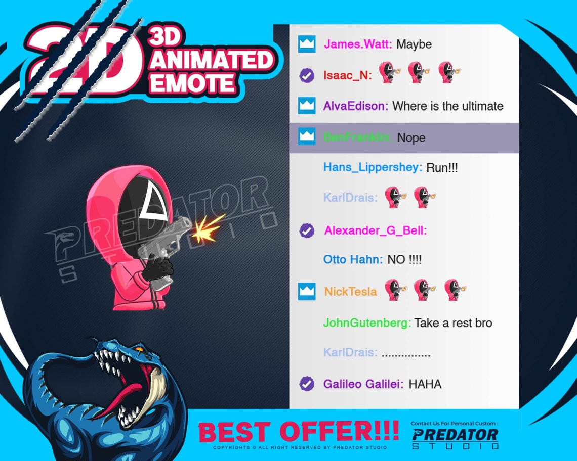 Shoots Squiidegame 3D Animated Emote Gun Emotes Animated - Etsy
