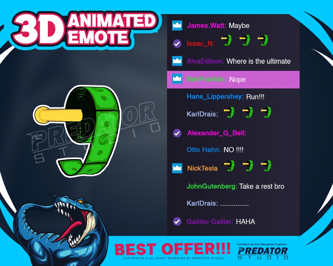 3D Animated Money Roll Emote: Twitch/kick Streamer GIF - Etsy