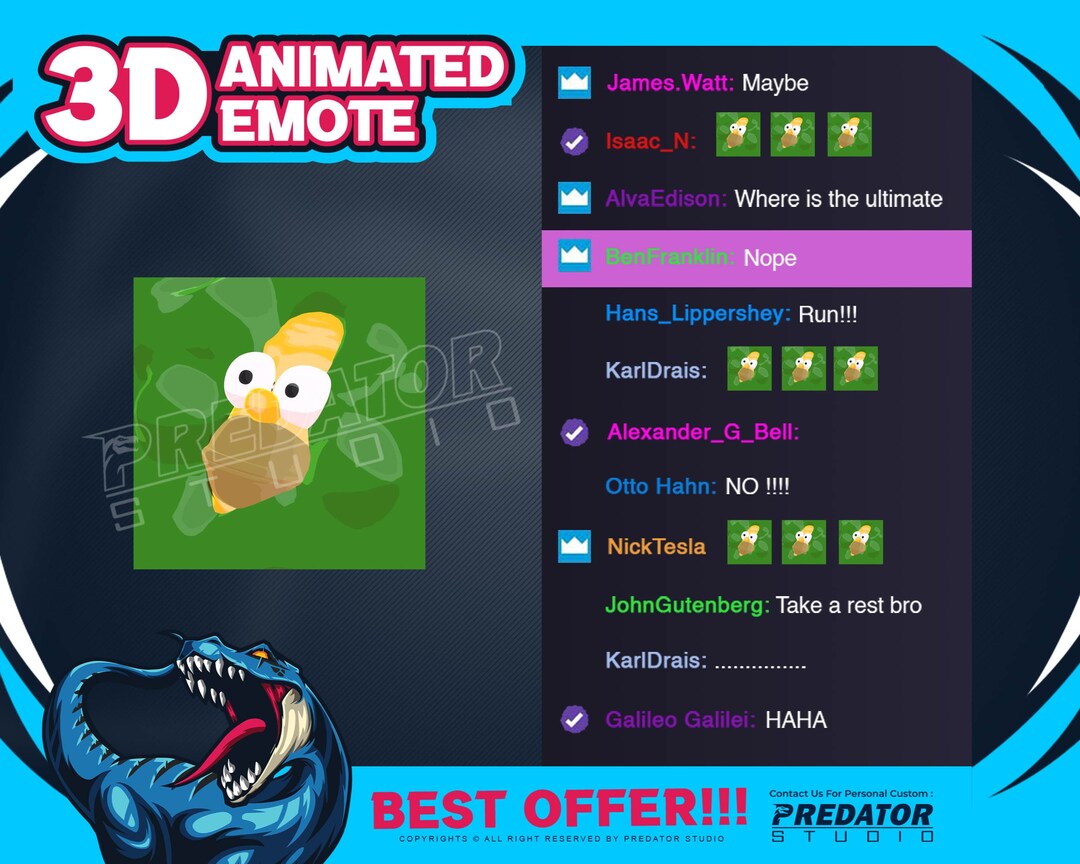 Lurk Simpson 3D Animated Emote, Emotes Twitch, Animated Emotes, Emote ...
