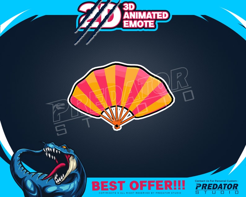 3D Animated Folding Fan Emote: Twitch/discord Streamer Emotes - Etsy ...