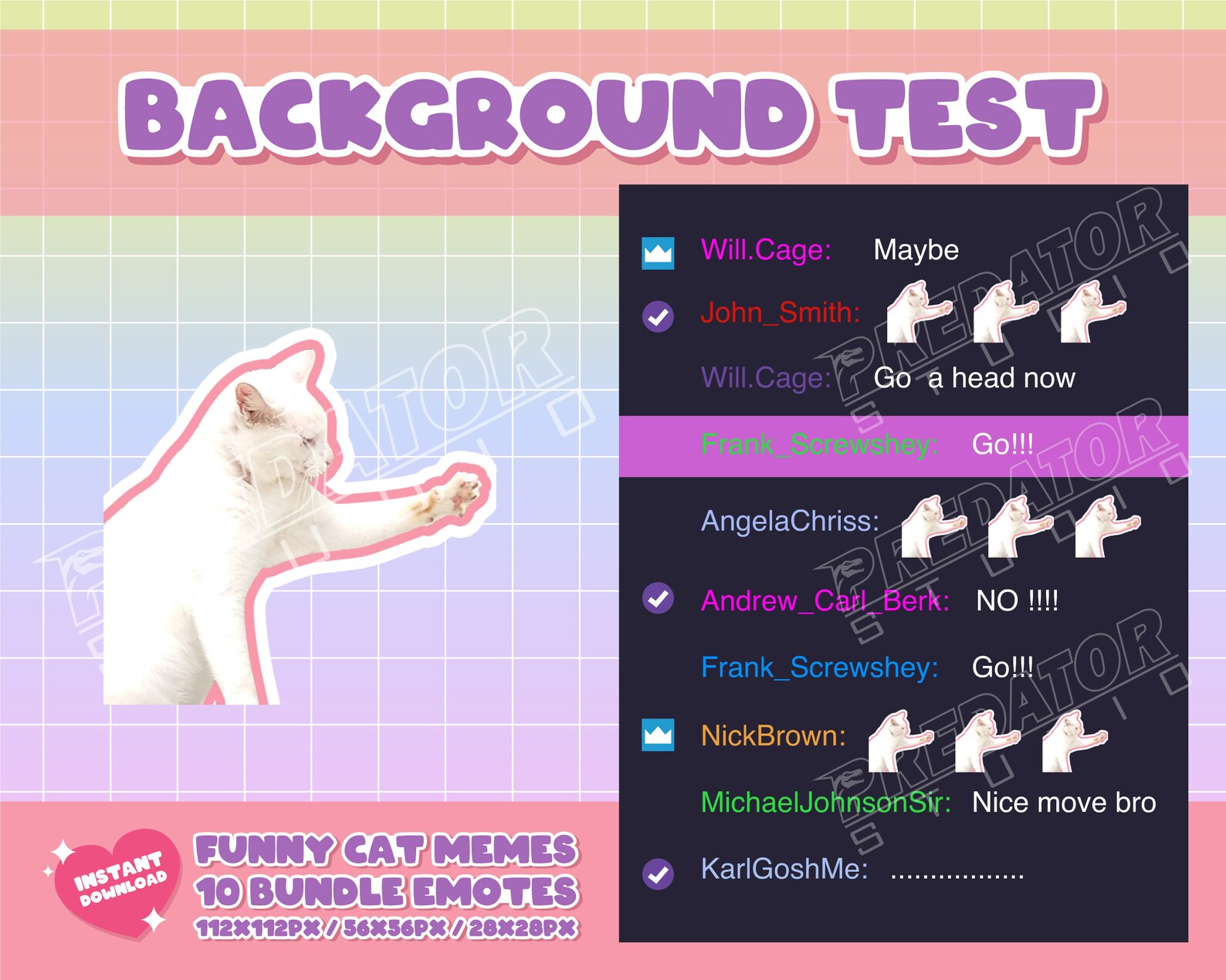 10 Cute Cat Memes Emote Pack 13, Lurk Emotes, Cat Emotes, Emote ...