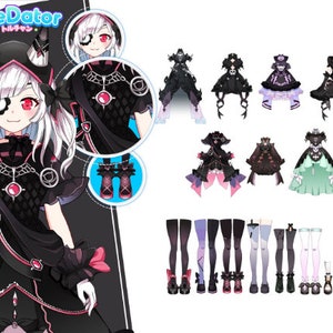 Customizable Gothic Vtuber Victorian Whisper: Live2d Model With 7 ...