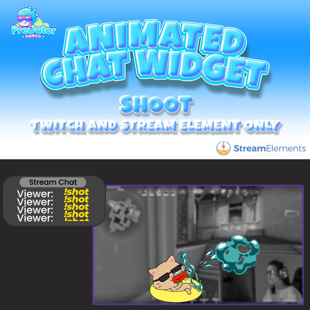 Twitch Animated Chat Widget: Streamelements Shoot V2 - Etsy