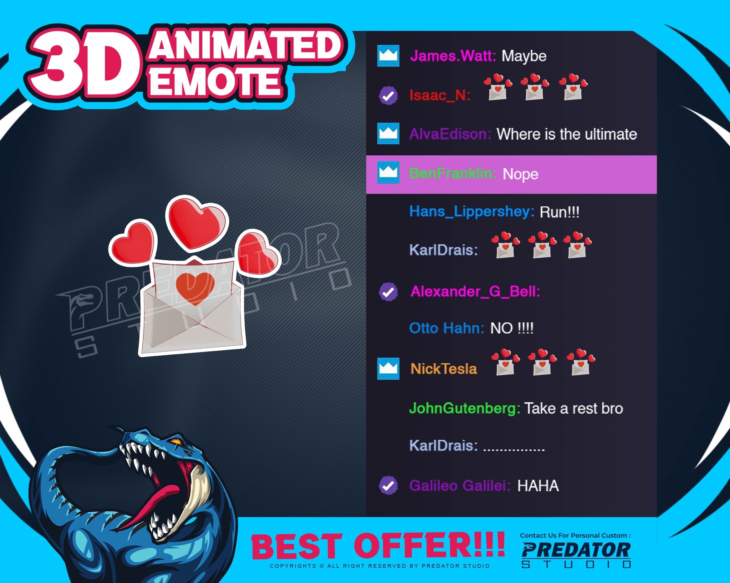 Love Letter 3D Animated Emote Emotes Animated Emotes Love - Etsy Australia