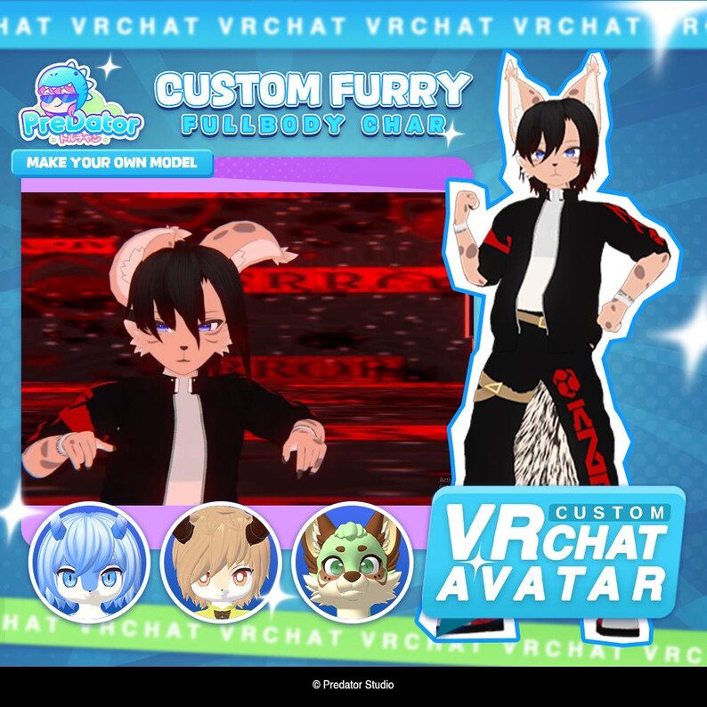 Customized 3D Furry Character for Vrchat and Streamers - Etsy