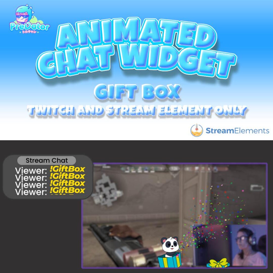 Animated Gift Box Chat Widget for Twitch - Streamelements - Etsy