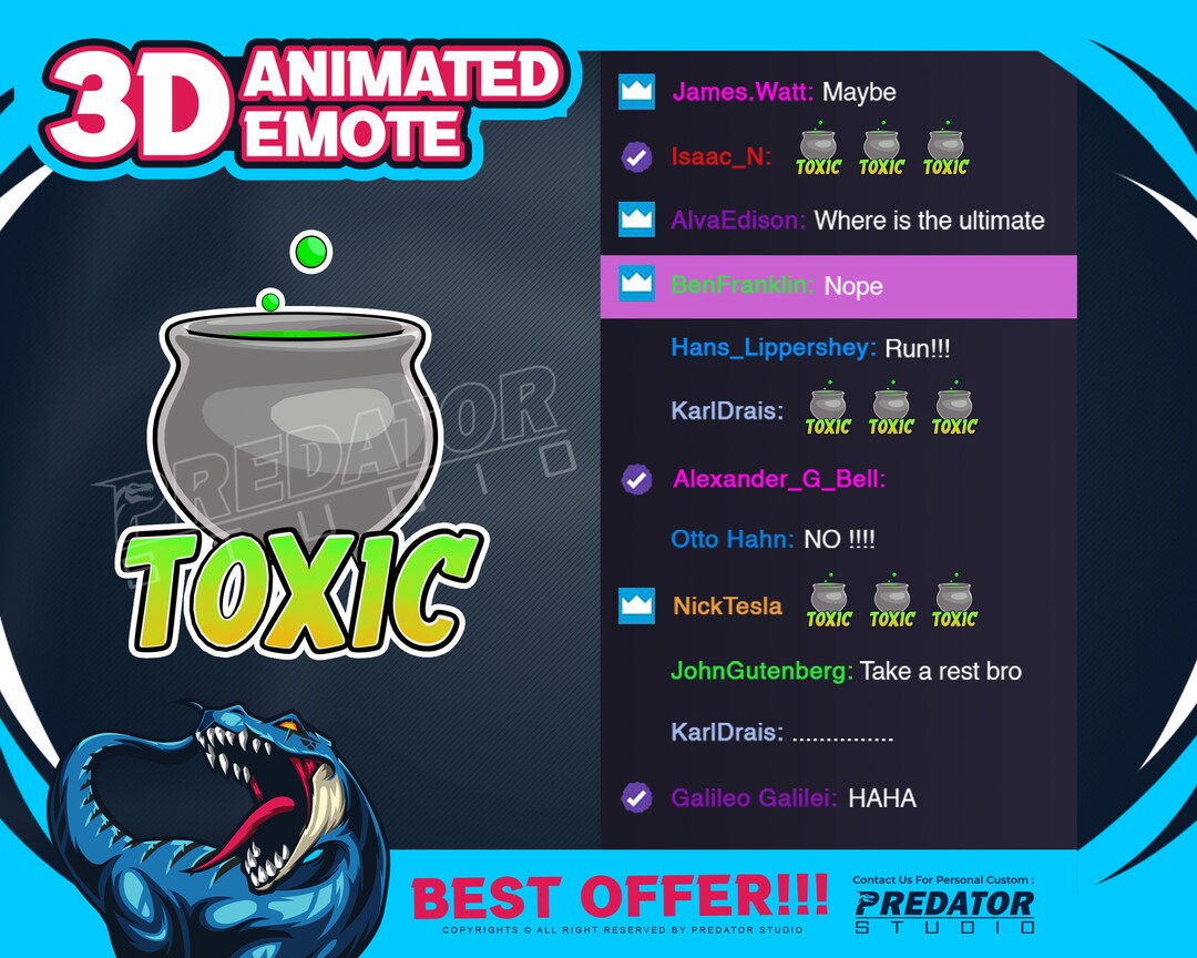 Toxic Pot 3D Animated Emote, Cartoon Emote, Animated Emote, Twitch ...