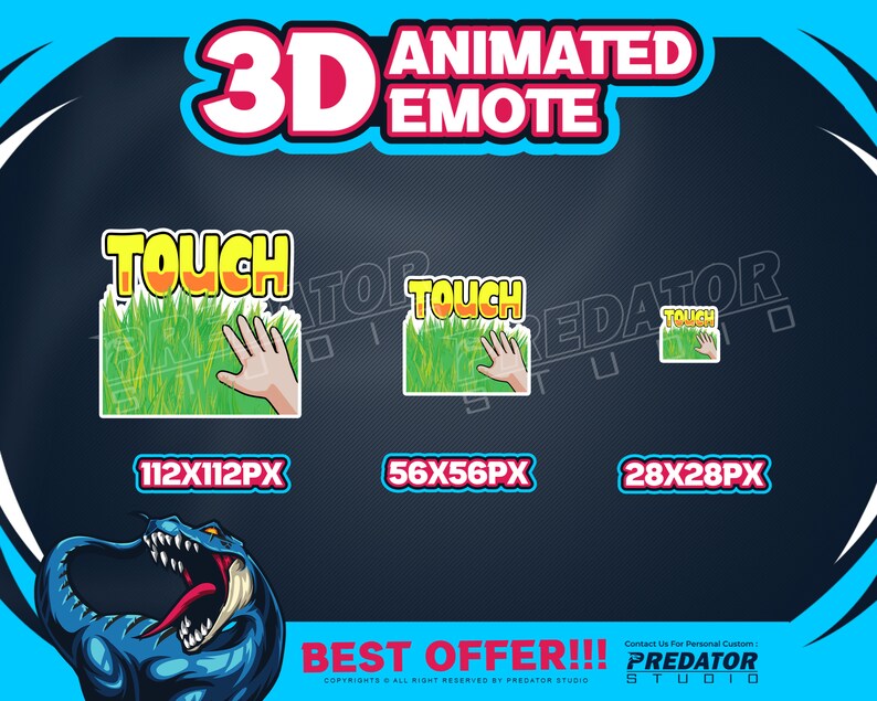 Touch Grass 3D Animated Emote Animated Emotes Emotes - Etsy