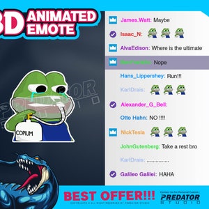 Copium 3D Animated Emote, Kick Emote, Emotes Commission, Streamer ...