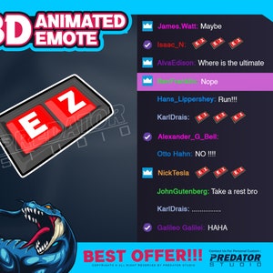 EZ Keyboard 3D Animated Emote, Keyboard Emote, Twitch Emote, Button ...