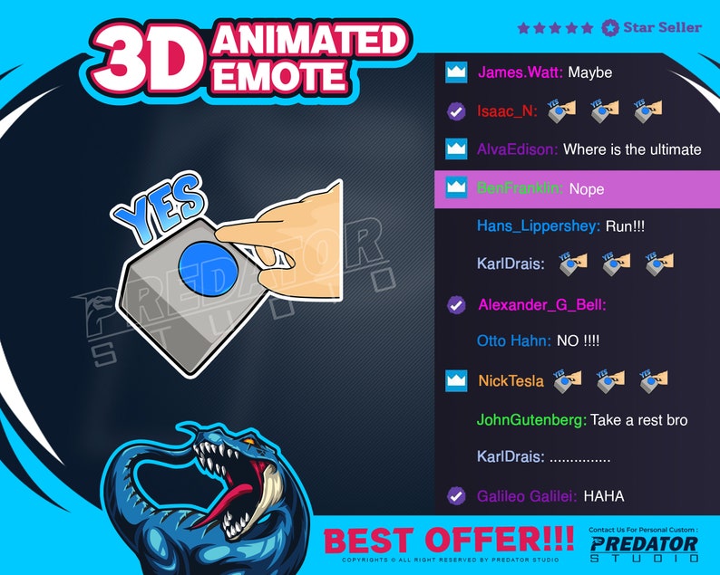 3D Animated Emote Twitch Sub Emotes Twitch Emote Pack Cute - Etsy