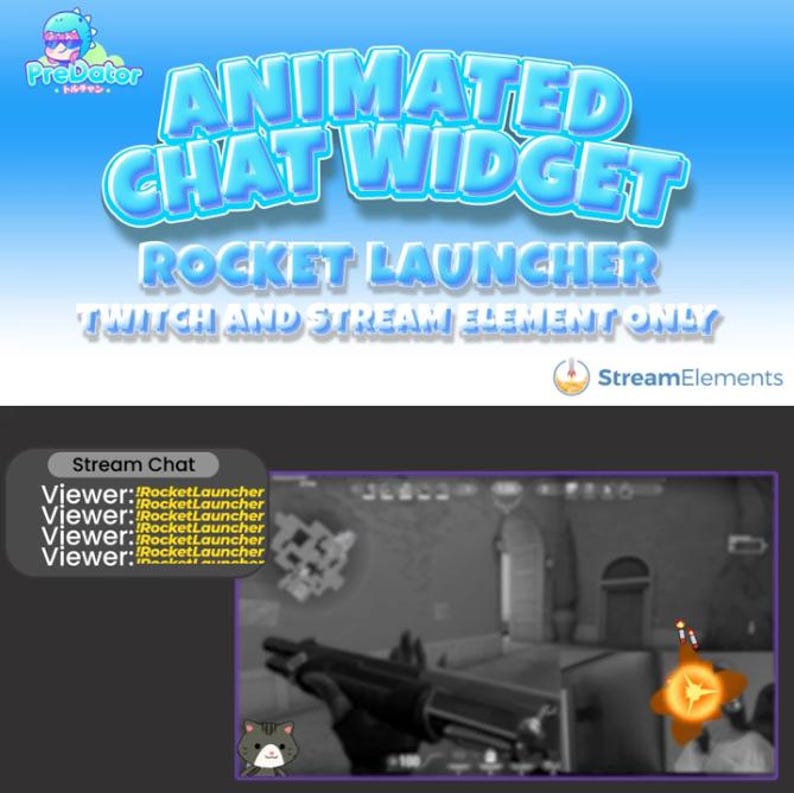 Rocket Launcher Animated Twitch Chat Widget (streamelements) - Etsy