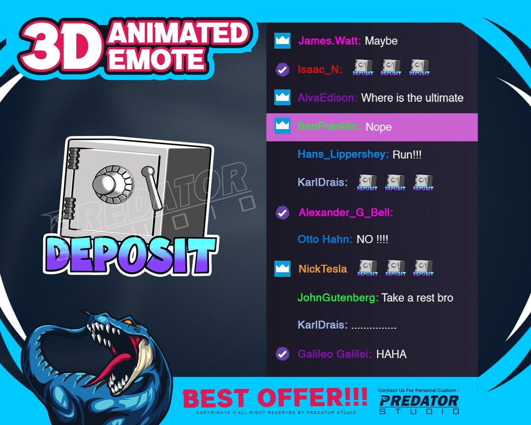 3D Safe Deposit Box Animated Emote: Twitch/gaming Stream - Etsy