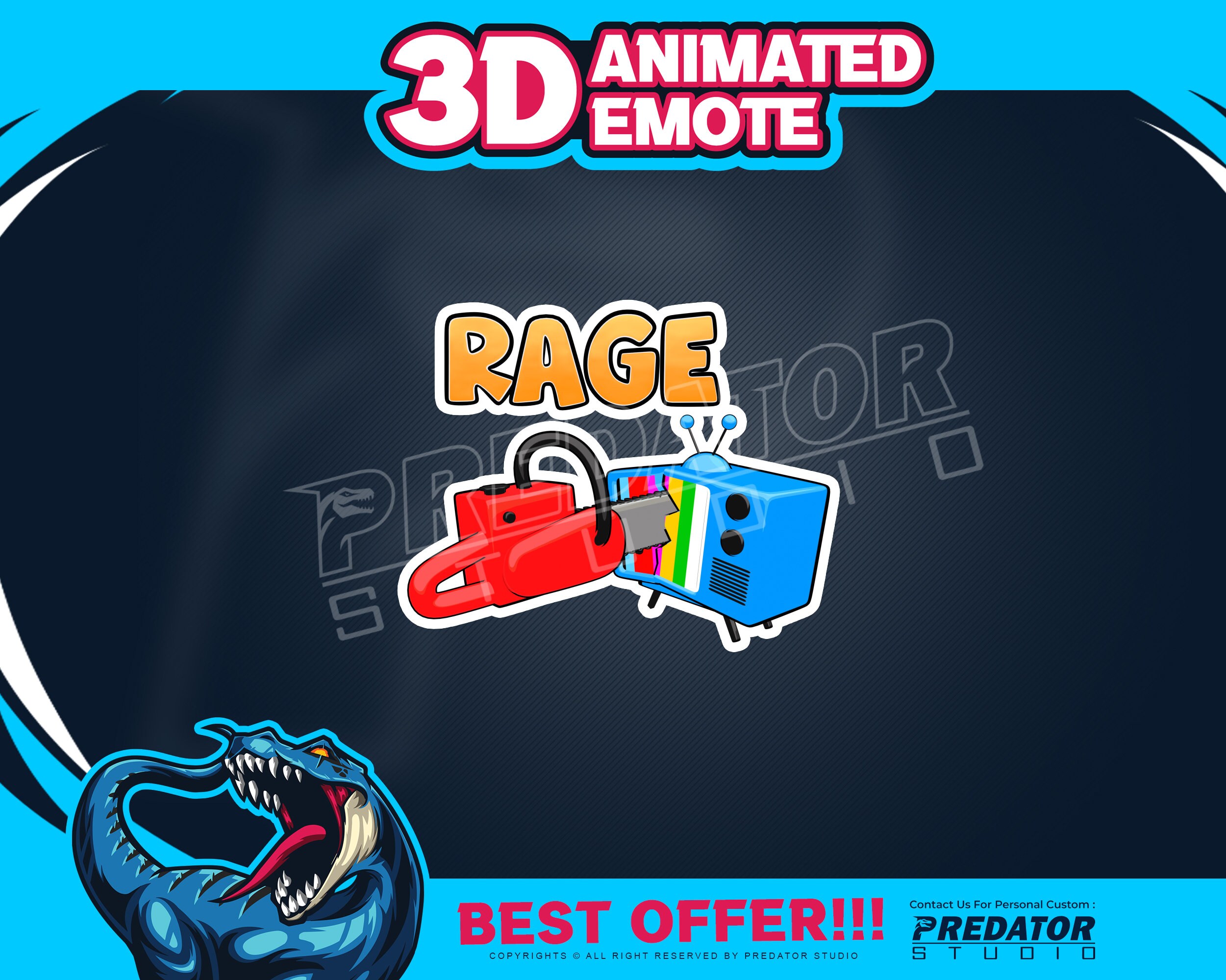 3D Animated Rage Chainsaw Emote: Twitch/kick Streamer - Etsy