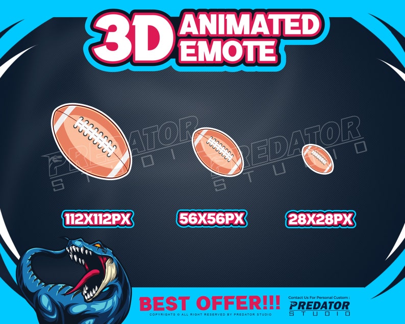 Rugby Ball 3D Animated Emote Sport Emote Toy Emote Twitch - Etsy
