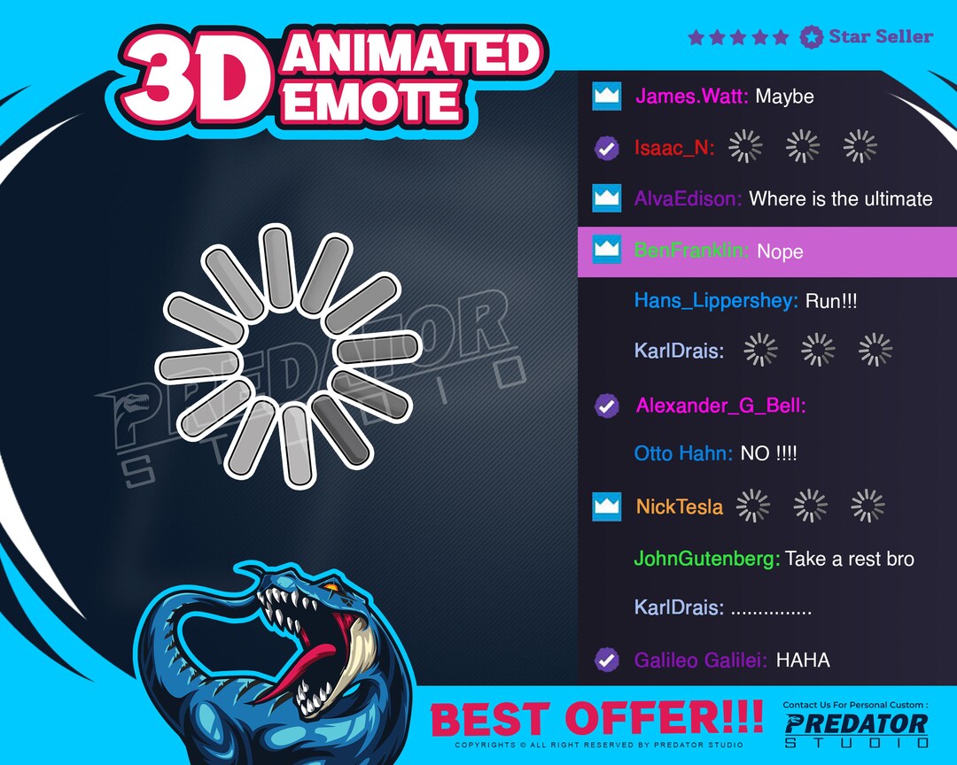 Cool Loading 3D Animated Emote for Twitch, Discord, Youtube - 3D ...