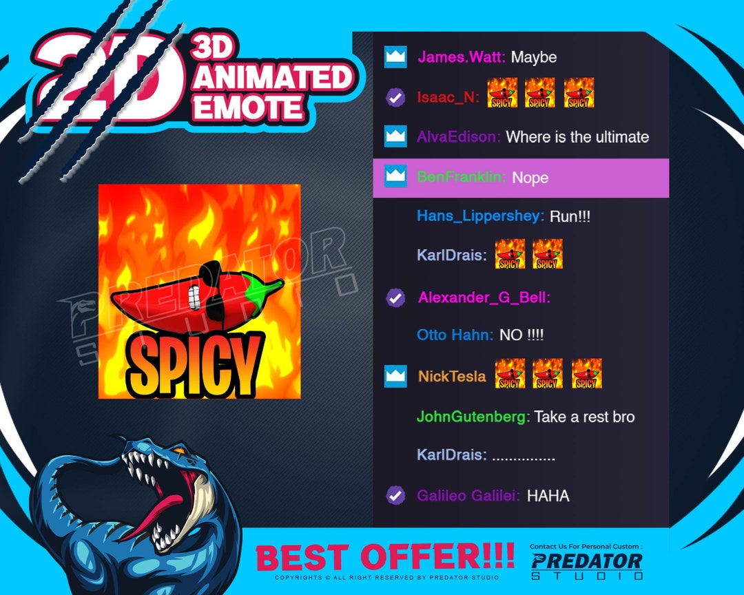 SPICY 3D Animated Emote, Emote Commission, Animated Emotes, Fire Emote ...