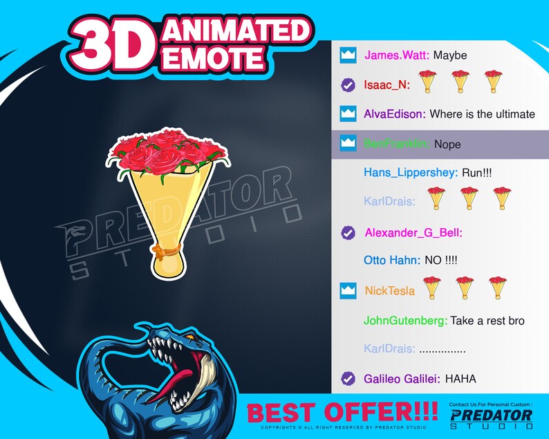3D Animated Emote Cute Emotes Twitch Bit Emotes Streamer - Etsy