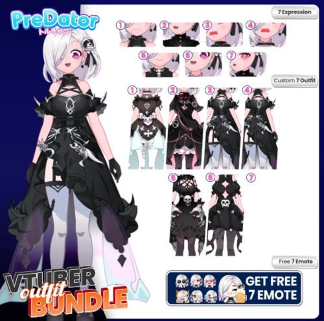 Customizable Vtuber Cyber Eclipse Gothic : Futuristic Live2d Model With ...