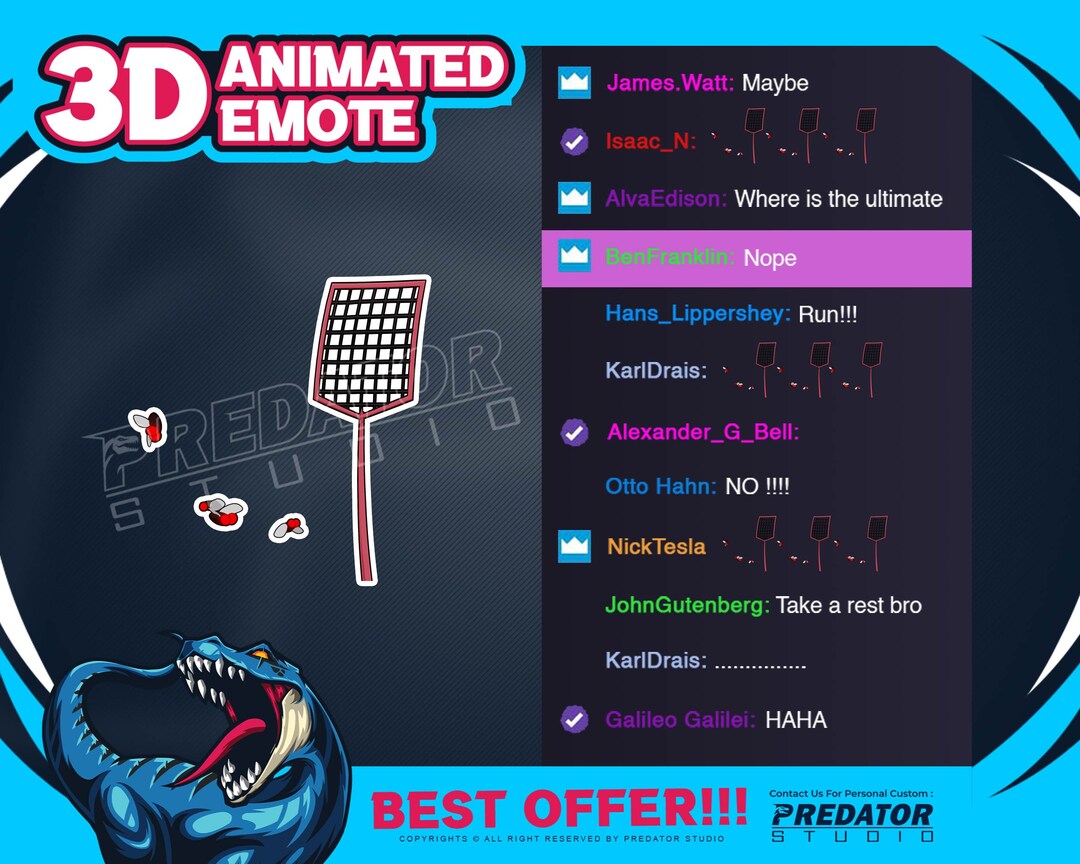 Fly Smack 3D Animated Emote: Streamer Game Emote - Etsy