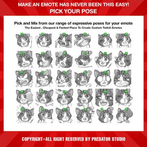 Custom Animal Emotes for Twitch Streams - 10 Emotes in 3 Days - Etsy