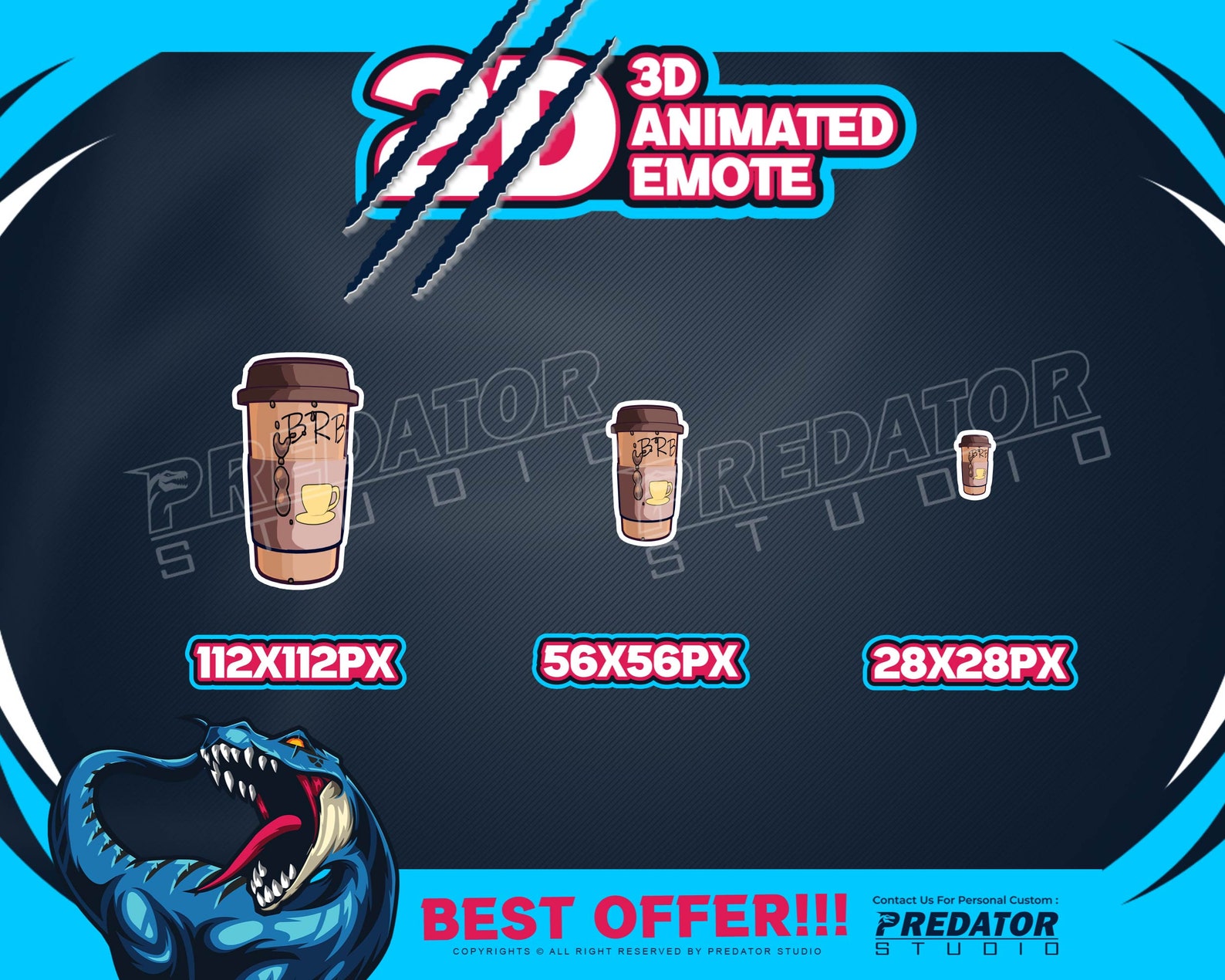 3D Animated Coffee Emote: Twitch/kick Streamer Emote (GIF/PNG) - Etsy