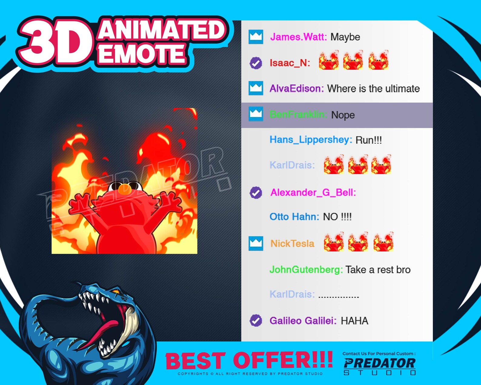 Hellmo 3D Animated Emote Angry Emote Animated Emotes Emote - Etsy Canada