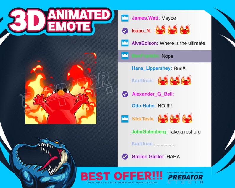 Hellmo 3D Animated Emote Angry Emote Animated Emotes Emote - Etsy Canada