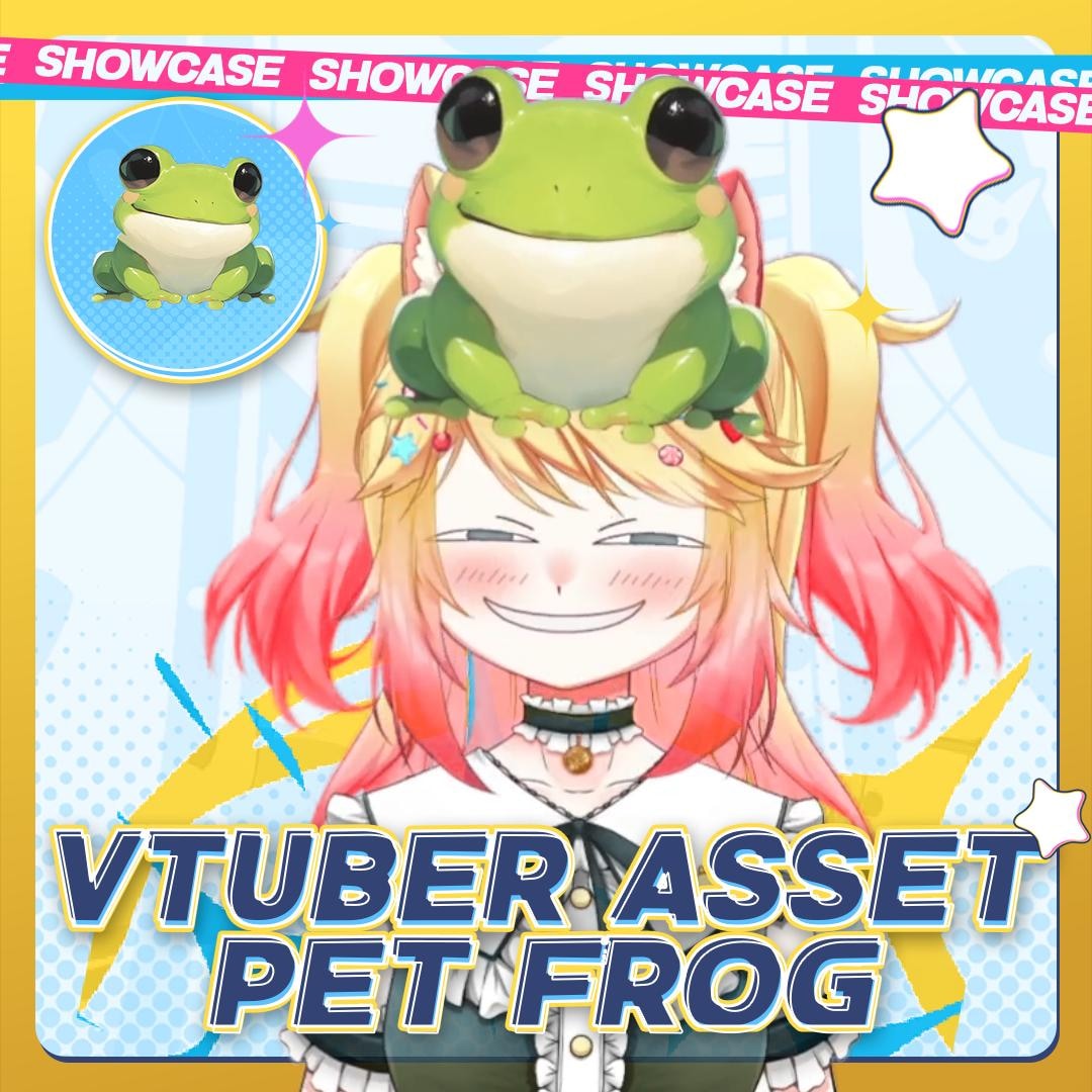 Vtuber Asset Pet Frog | Live2d Companion for Streamers | Vtuber ...