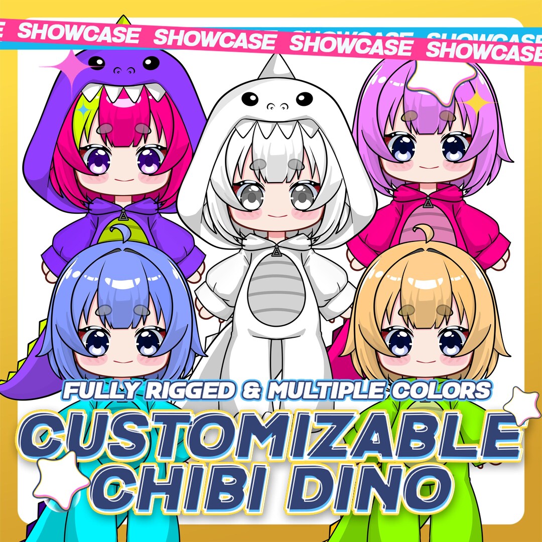 Customizable Chibi Dino Vtuber Model | Fully Rigged Live2d Avatar for ...