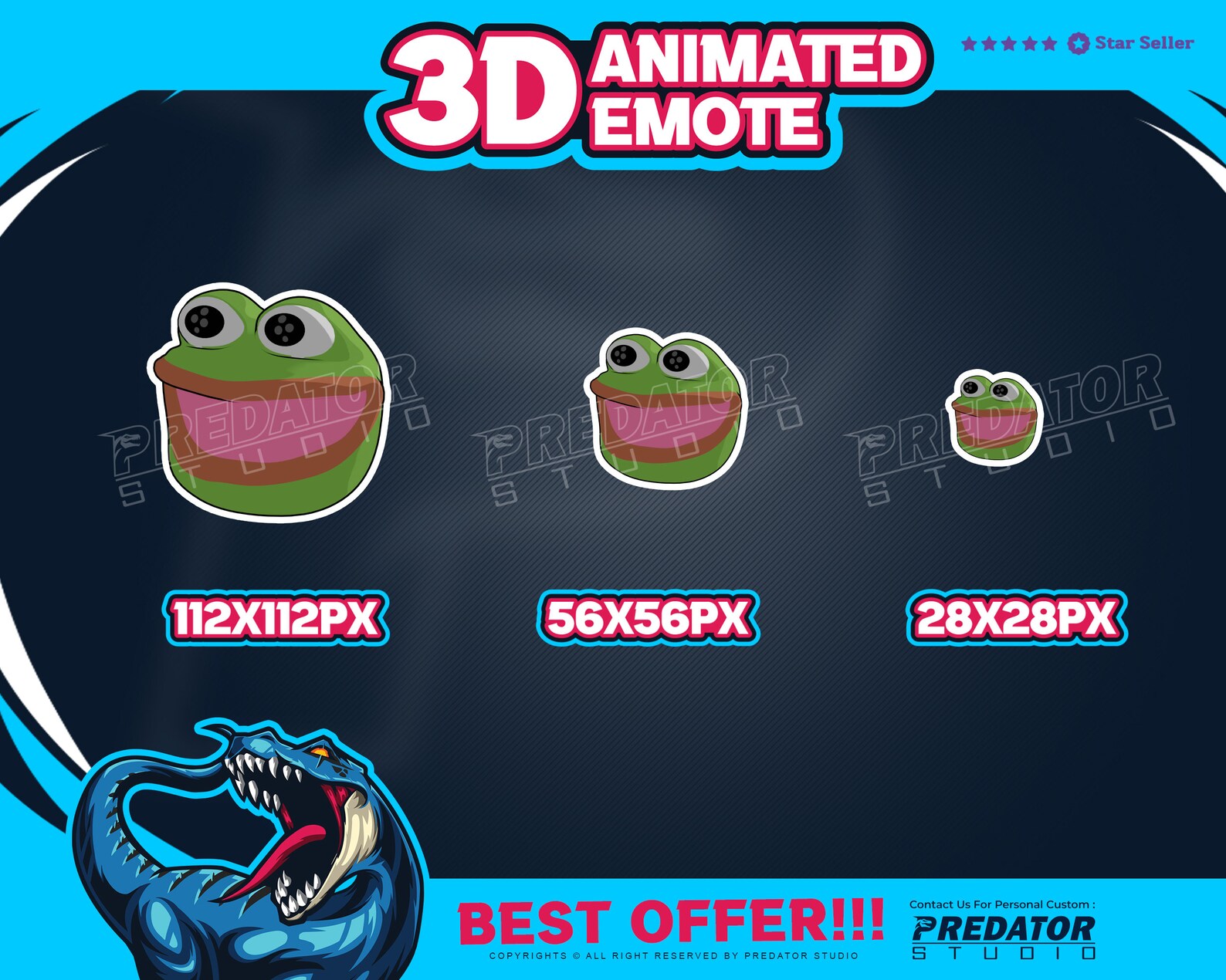 3D Animated Poggers Emote: Twitch/discord Streamer Emotes - Etsy