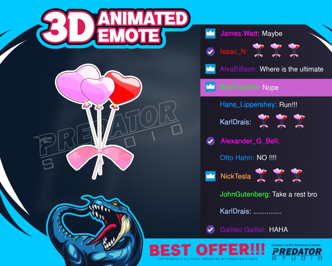 3D Animated Emote, Kick Emote, Streamer Emote, Twitch Emote Pack ...