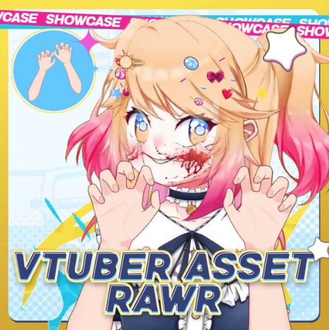 Vtuber Asset RAWR Pose Expression | Cute and Sassy Live2d Model | Style ...