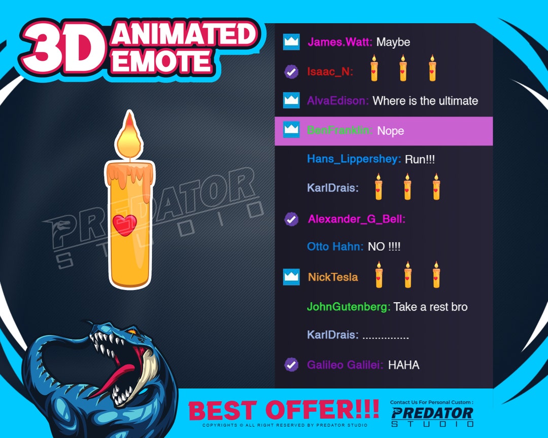Valentine Candle 3D Animated Emote, Game Emotes, Discord Emotes, Light ...