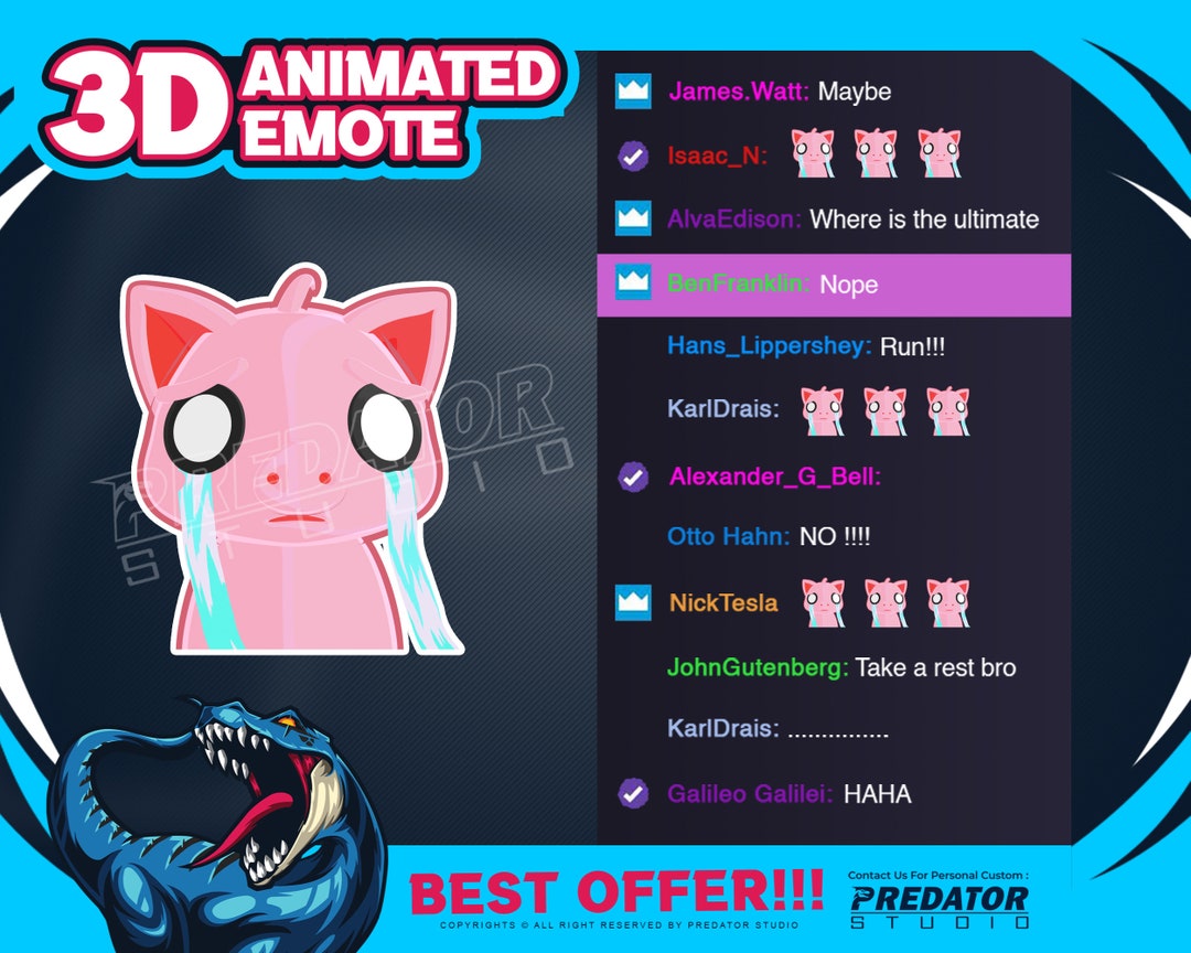 Sad Pig 3D Animated Emote Kick Emote Emotes Commission - Etsy