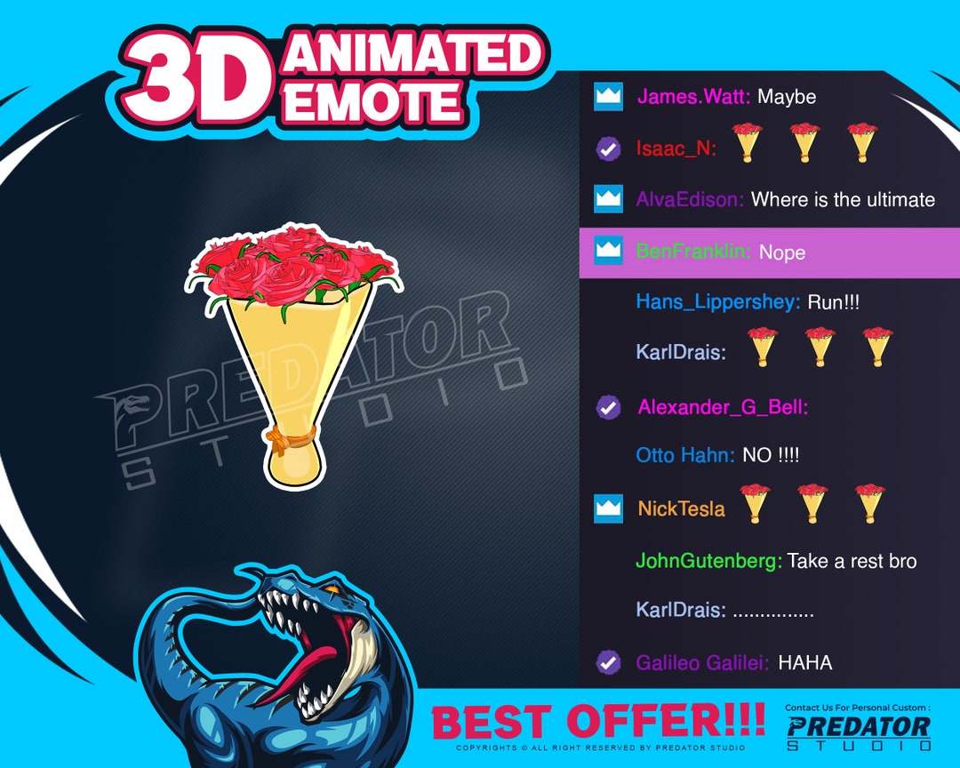 3D Animated Emote, Cute Emotes, Twitch Bit Emotes, Streamer Emotes ...
