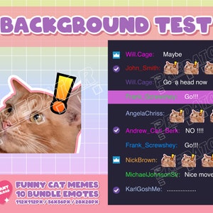 10 Cute Cat Memes Emote Pack 1, Cute Emotes, Emote, Animal Emotes, Cat ...