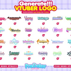 Designing Logo Templates for Vtubers and Streamers Vtuber - Etsy